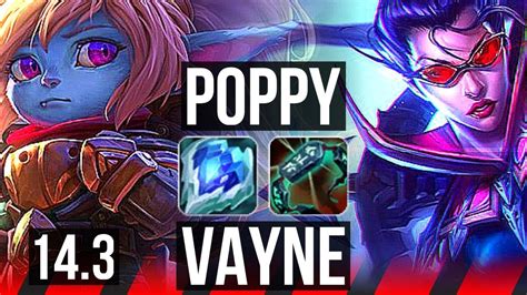 POPPY Vs VAYNE TOP 6 1 14 1600 Games Dominating KR Master 14