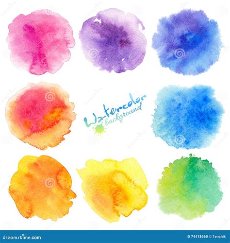 Fondos De Las Manchas De La Pintura De La Acuarela De Los Colores Del