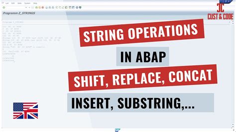 string operations in abap shift replace insert concatenate substring translate [english] youtube