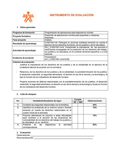 IE GA1 2102015 01 AA4 EV02 INSTRUMENTO DE EVALUACIÓN Datos generales
