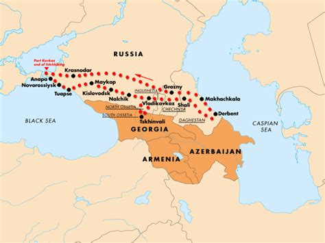 Caucasus Mountains Map