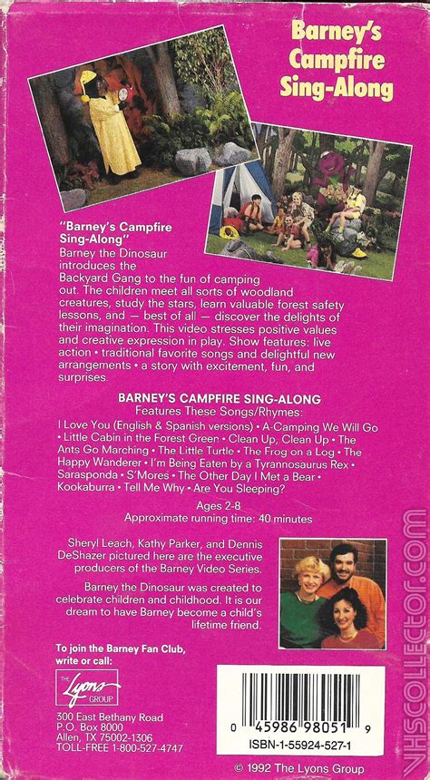 Barney S Campfire Sing Along VHSCollector