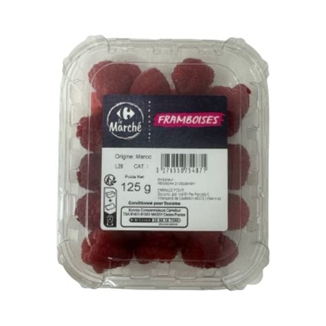 Framboises CARREFOUR la barquette de 125g à Prix Carrefour