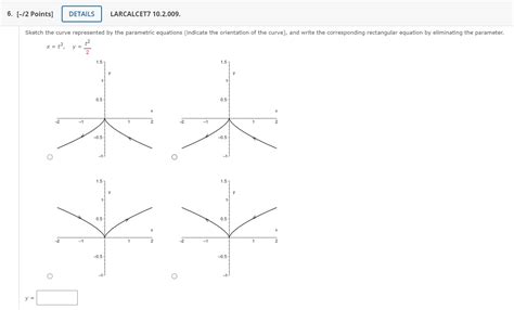solved sketch the curve represented by the parametric