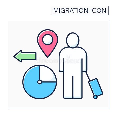 Icono De Línea De Migración Temporal Ilustración del Vector