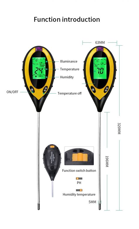 Mesure Controle Testeur De Ph De Sol En Humidit Temp Rature