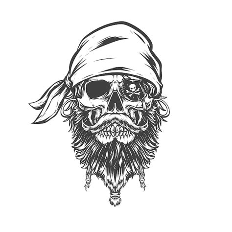 Free Vector Skull Pirates Crew Vector Illustration