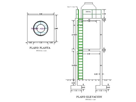 Tanque Elevado Em Autocad Baixar Cad Gr Tis Kb Bibliocad