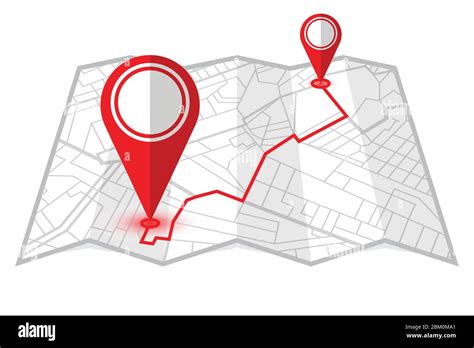 Pin In Showing Location On Gps Navigator Map Vector Illustration Stock