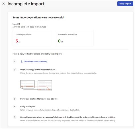Fixing Import Failures Platform Guide