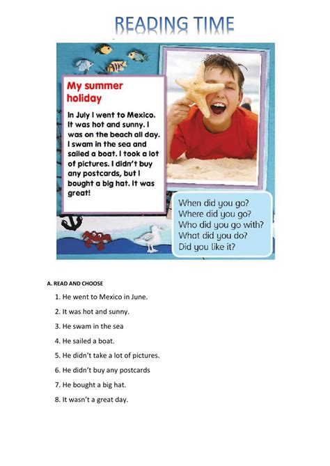 Reading Time Actividad De English As A Second Language ESL Ingles