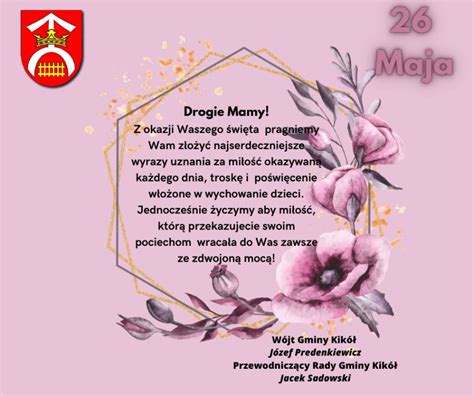Życzenia z okazji Dnia Matki Urząd Miasta i Gminy Kikół