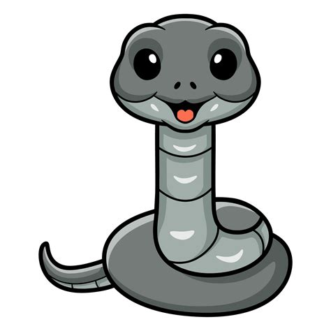Cute Black Mamba Snake Cartoon Vector Art At Vecteezy