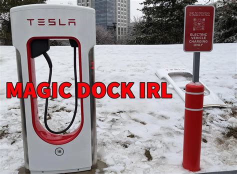 Tesla Starts Installing And Testing Magic Docks On Superchargers In The