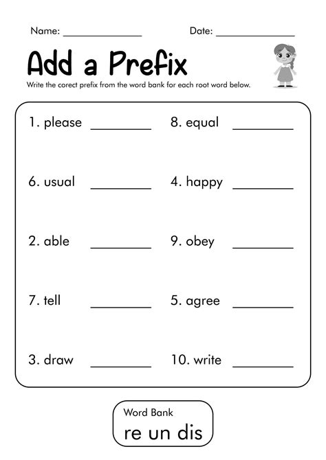 Free Printable Prefix Worksheets Th Grade Prefix Worksheet