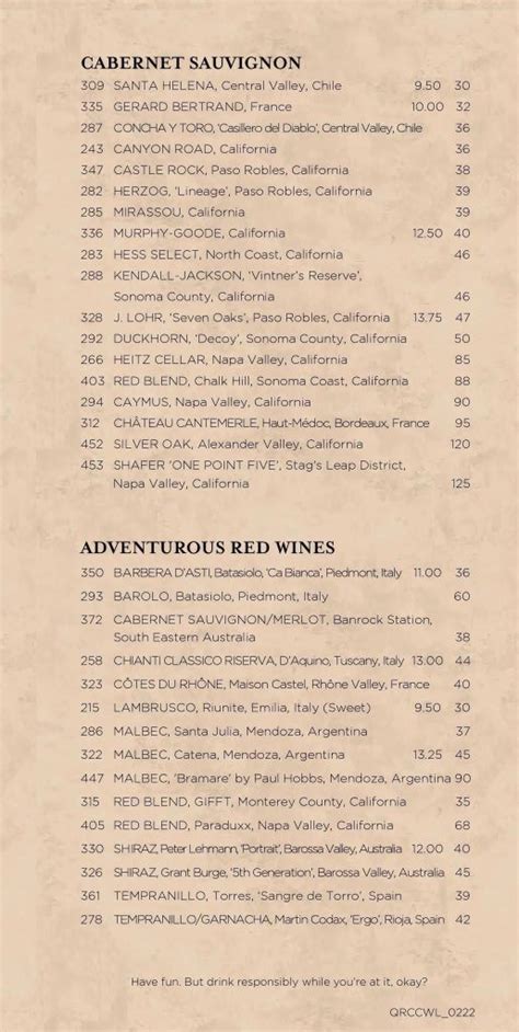 Carnival Cruise Line 2023 Drink Menus And Pricing Cruise Spotlight
