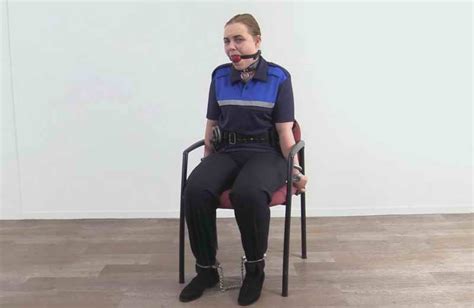 Dutch Policewoman Roxy Handcuffed To A Chair Tied N Cuffed At Bondage