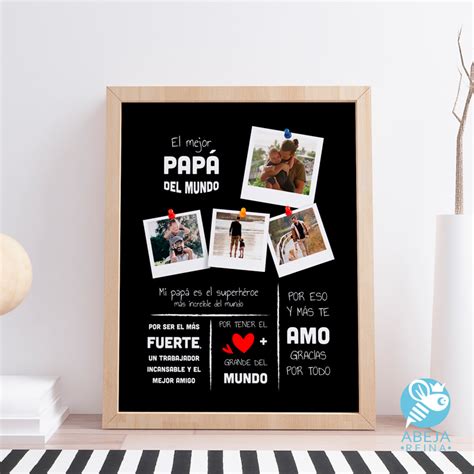 Cuadro personalizado El mejor papá del mundo Abeja Reina Perú