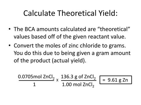 Calculate Percent Yield And Theoretical Yield