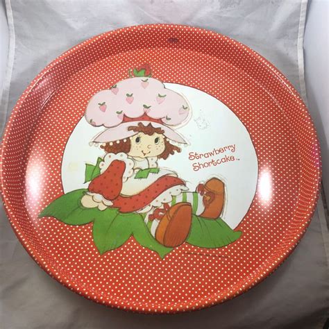 Vintage Strawberry Shortcake Metal Platter American Greetings 1980s