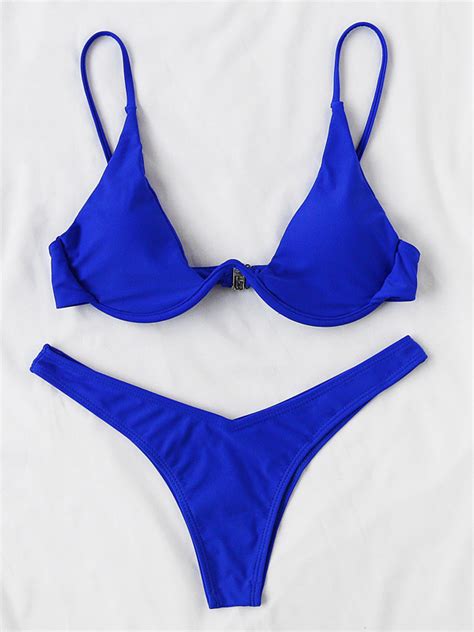 SHEIN Swim Vcay Mono Bikini Set Spaghetti Triangle Bra High Cut