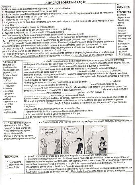 Atividades Sobre A População Brasileira 5o Ano Gabarito
