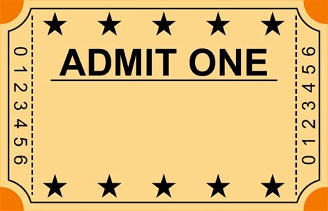 Blank Admit One Ticket Template BlankAdmitOneTicketTemplate Check More