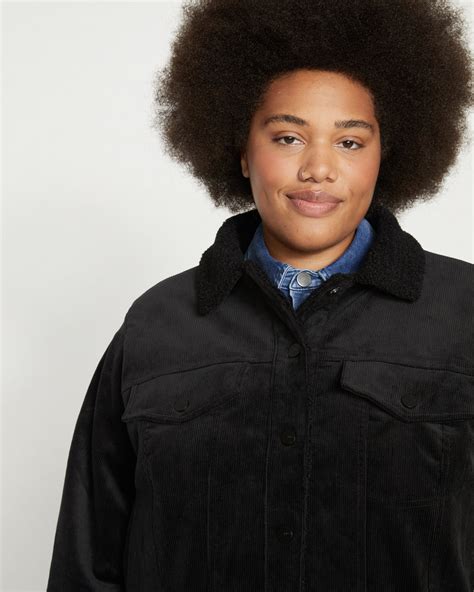 Parker Teddy Lined Corduroy Jacket Black Universal Standard