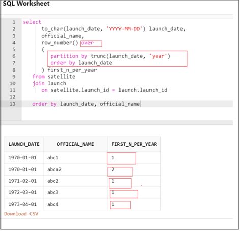 how to write over partition by sql query srinimf