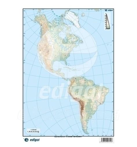 MAPA MUDO EDIGOL COLOR FISICO AMERICA