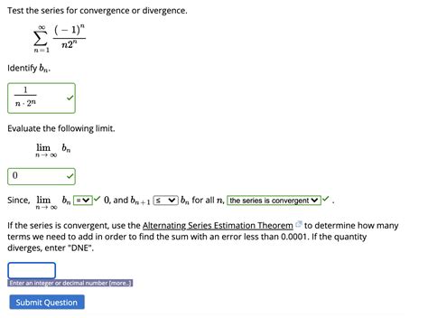 solved test the series for convergence or divergence 1