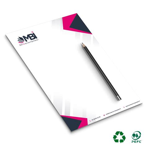 Impression papier à en tête pas cher personnalisé MBI
