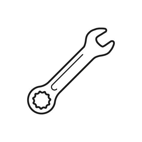 Llave inglesa icono vector ilustración símbolo llave en fondo aislado