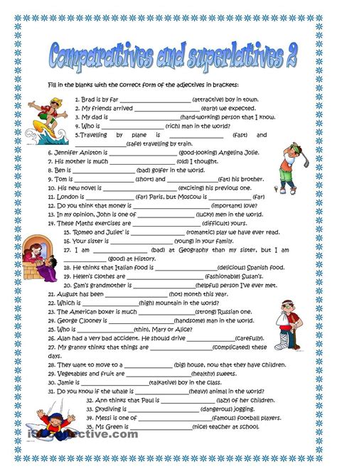 Comparatives And Superlatives Adjectives Teaching English Grammar