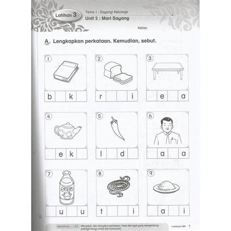Latihan Bahasa Melayu Untuk Murid Prasekolah Tadika Activities For 6