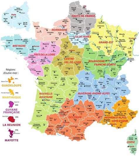 Situer Les Departements Sur La Carte De France Info Voyage Carte