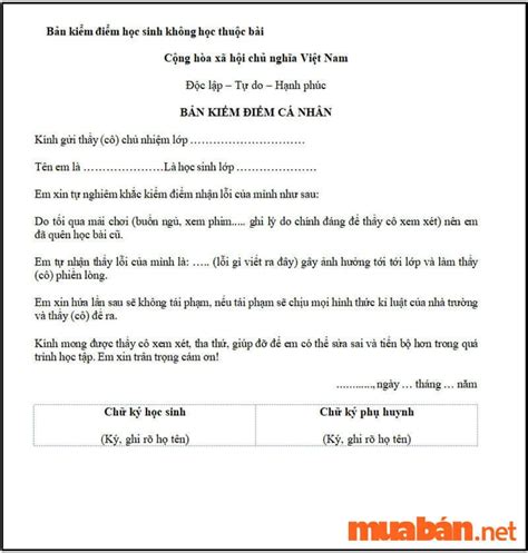 Mẫu Bản Kiểm Điểm Hướng Dẫn Chi Tiết Với Sự Giúp Đỡ Của Chuyên Gia