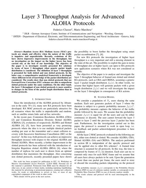 pdf layer 3 throughput analysis for advanced aloha protocols