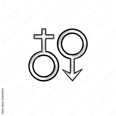 Female Male Gender Symbols Hand Drawn Outline Doodle Icon Stock Vector Adobe Stock
