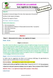 Niveau de langue CE2 Exercice évaluation révision leçon pdf à imprimer