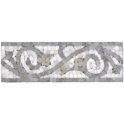Border Mosaics Grey And White China Marble Travertine Borders