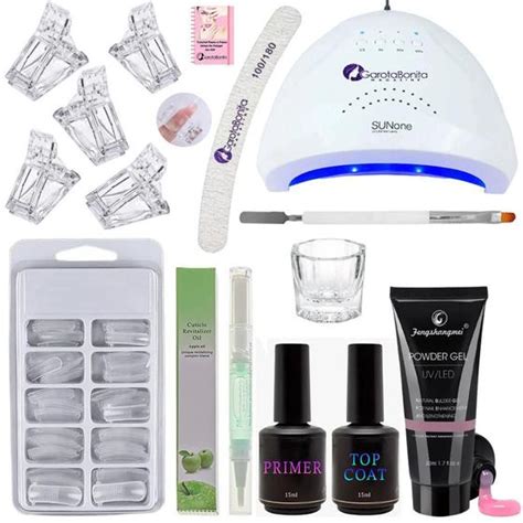 Kit Polygel Poligel Led Uv Fengshangmei Unha Cabine Molde F1 Garota