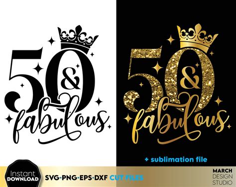 50 And Fabulous SVG 50th Birthday SVG Fifty Birthday Shirt Etsy Canada