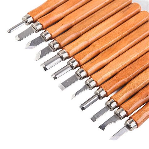 12Pcs Wood Carving Hand Chisel Tool Set Professional Woodworking Gouges
