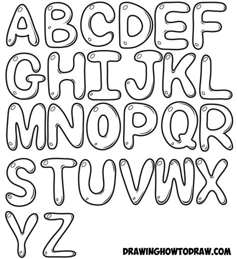 Bubble Letters Alphabet Printable