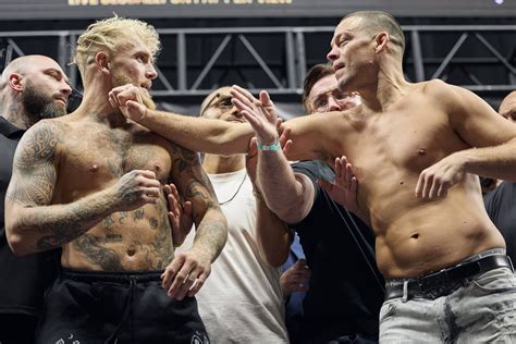 Photos Jake Paul Vs Nate Diaz Ceremonial Weigh Ins