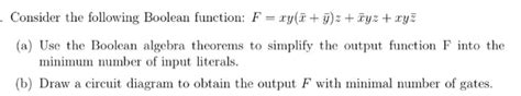 solved consider the following boolean function