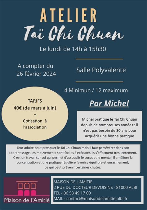 Nouvelle activité Taï Chi Chuan à partir du 26 février