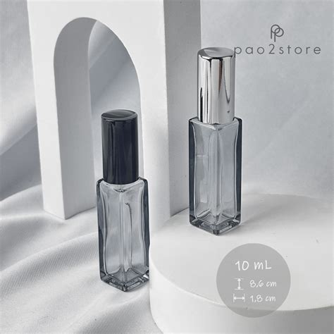 Jual Botol Spray Kotak Kaca Tebal HITAM TRANSPARAN Parfum Isi Ulang