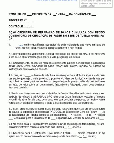 Referência de Petição Requerimento de Ofícios em Ação Judicial Modelo